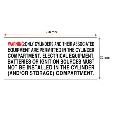 Label - LPG Cylinder compartment | Caravan Gas Shop