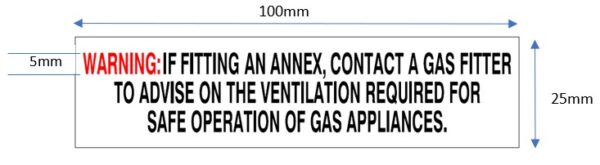 Label - If Fitting An Annex | Caravan Gas Shop